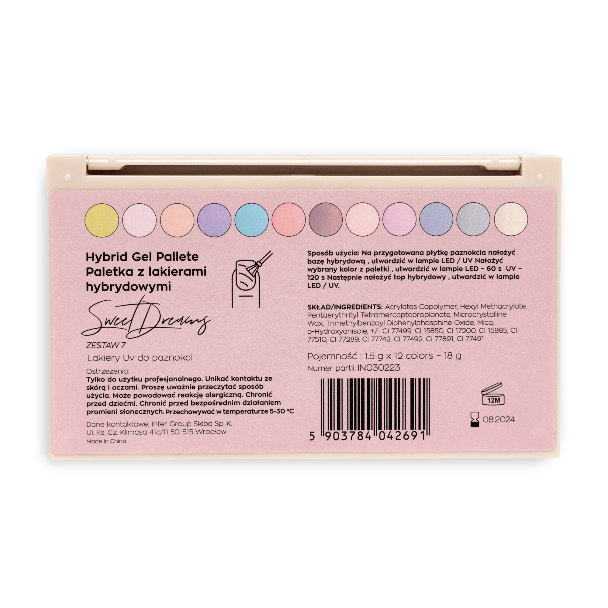 MANI KING Paleta z 12 lakierami hybrydowymi Sweet Dreams – Zestaw 7 ...